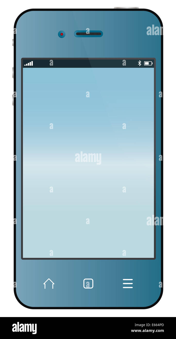 Realistic Looking Smart Phone Designed in Blue Stock Photo - Alamy