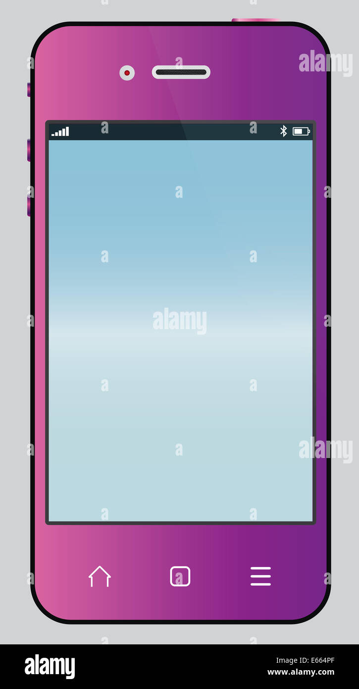 Realistic Looking Smart Phone Designed in Pink and Purple Stock Photo ...