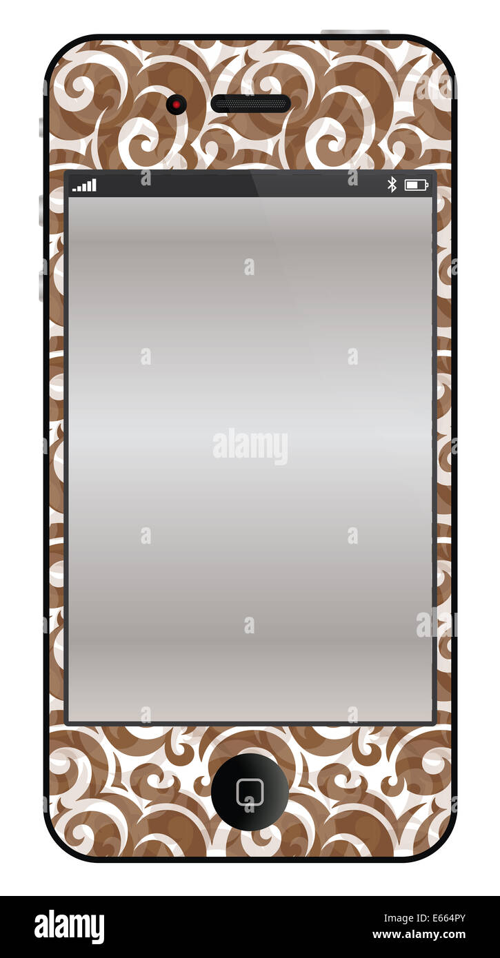 Realistic Looking Smart Phone Designed in a Pattern Stock Photo - Alamy