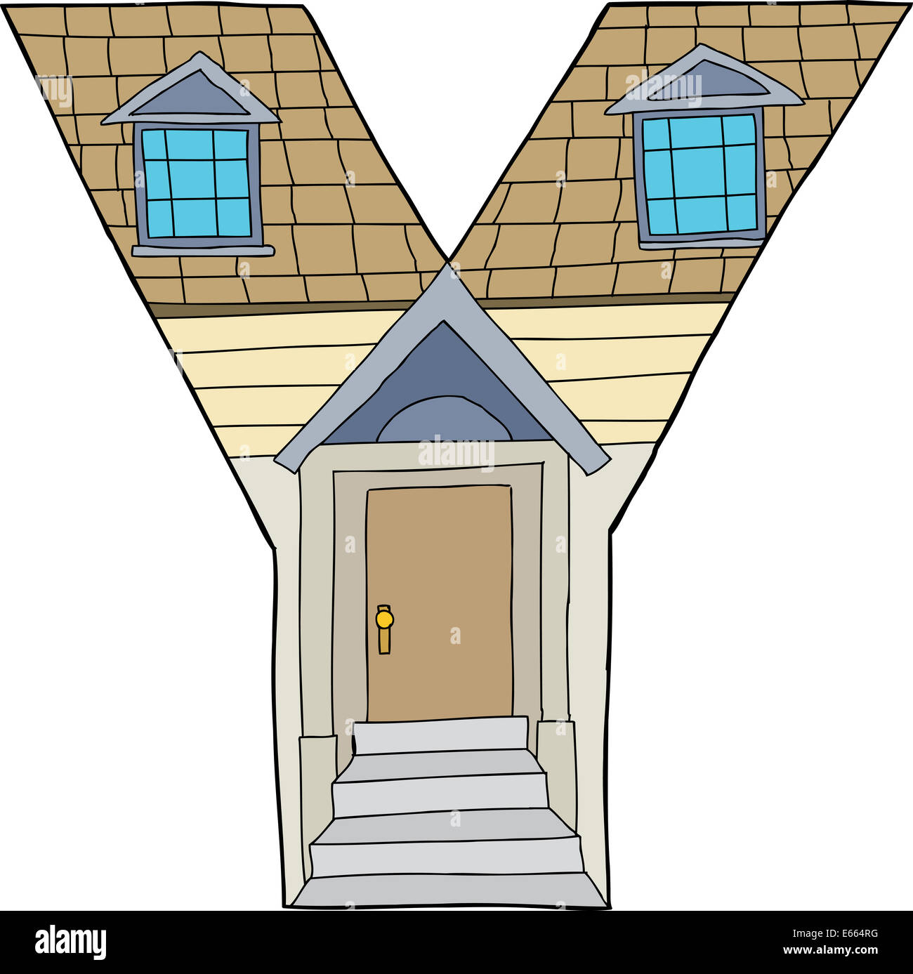 Isolated letter Y in the shape of a modern house Stock Photo - Alamy