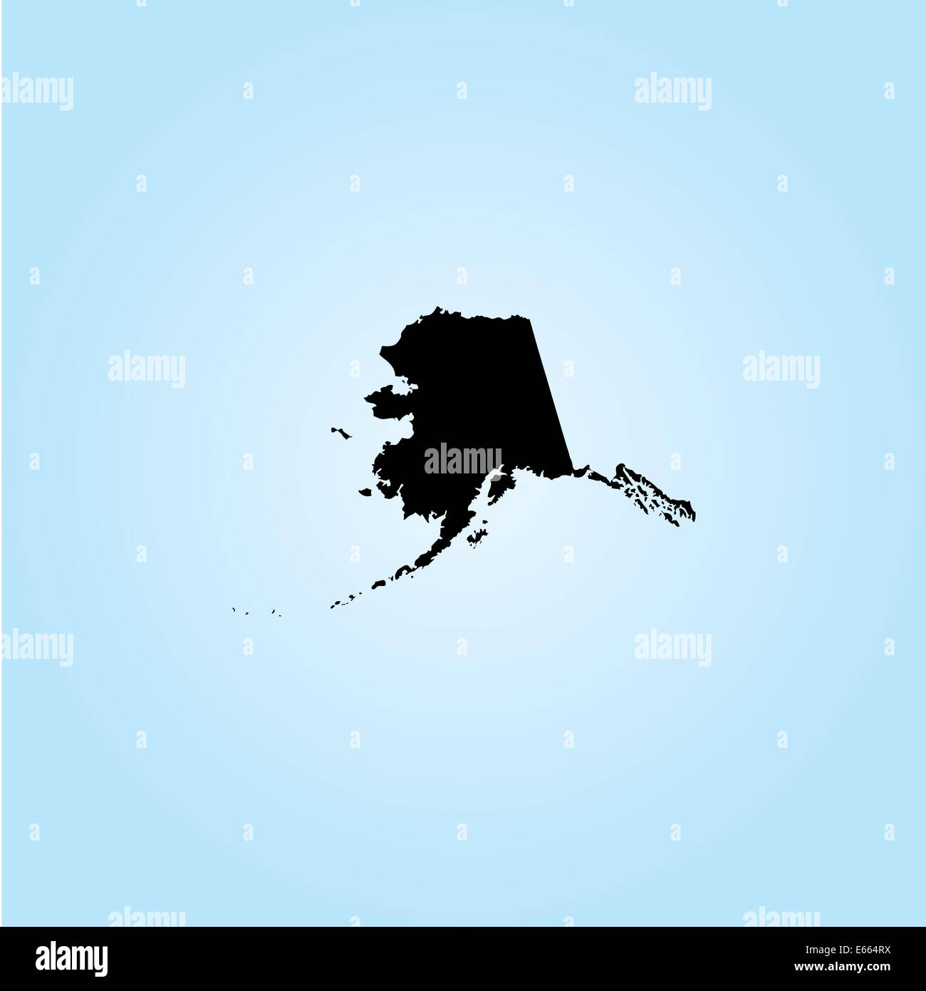 Outline of the State of Alaska of the United States of America with ...
