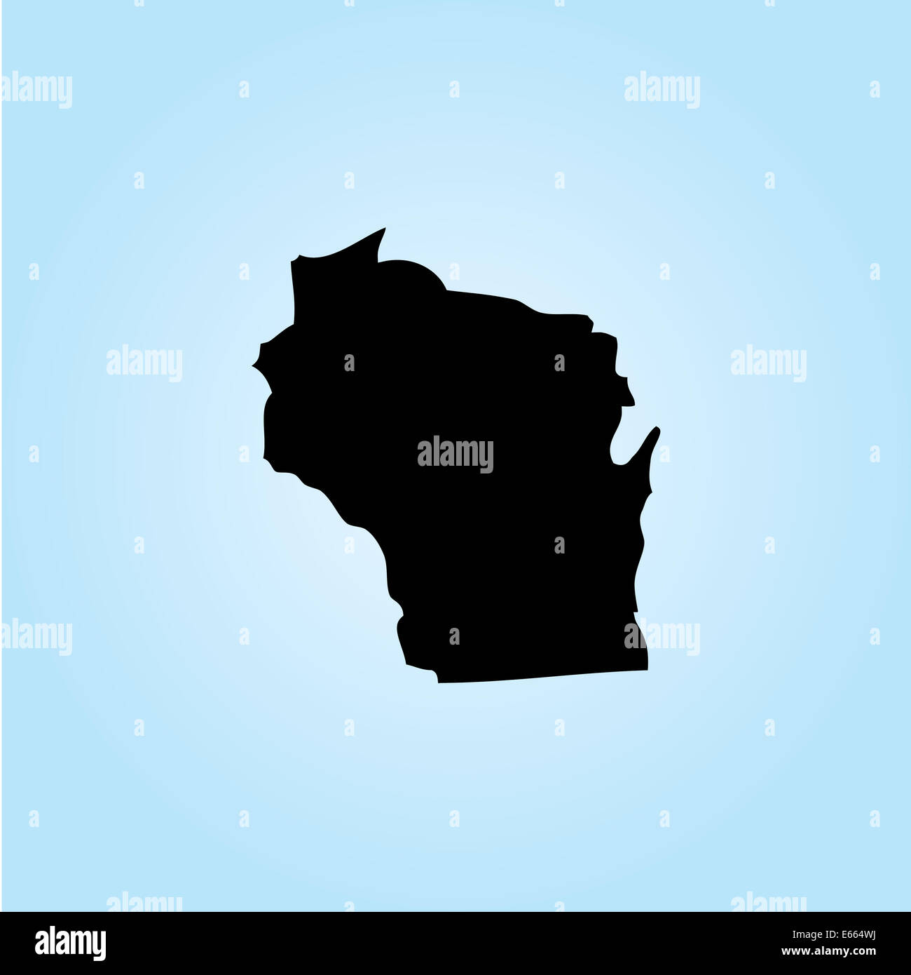 Outline of the State of Wisconsin of the United States of America with ...