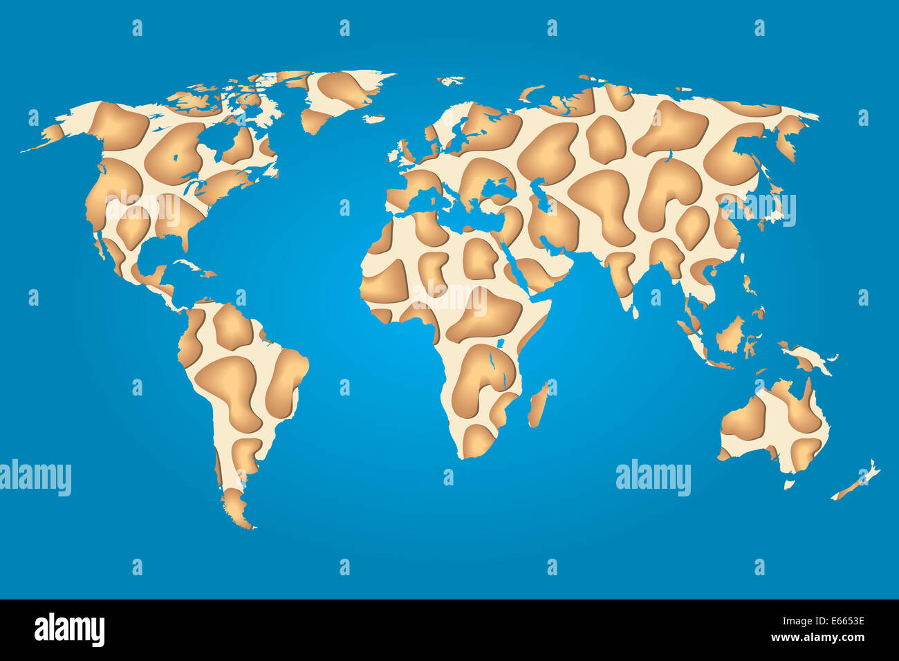 Map of the world filled with a Giraffe pattern Stock Photo - Alamy