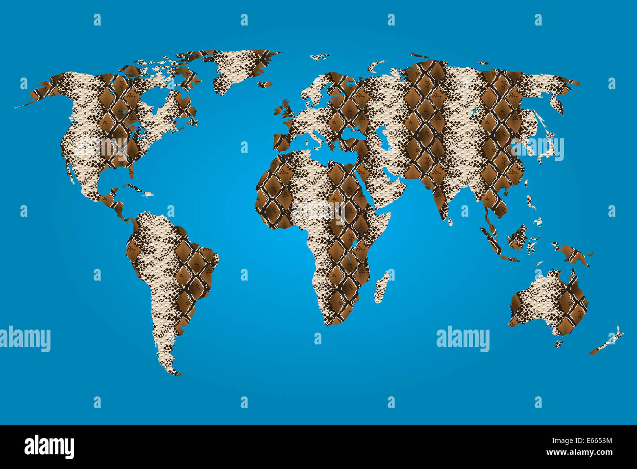 Map of the world filled with a Snake pattern Stock Photo - Alamy