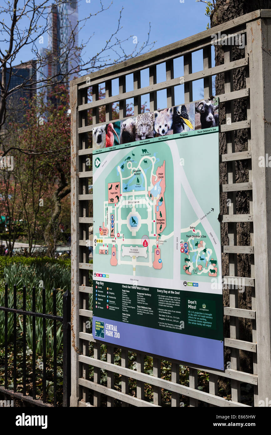 Central Park Zoo Sign, NYC, USA Stock Photo - Alamy
