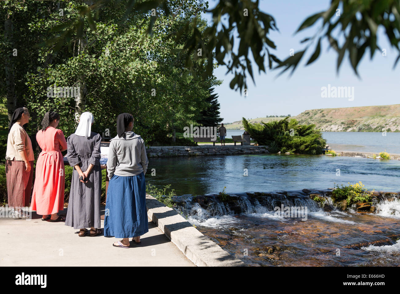 Tourists at Giant Springs State Park, Great Falls, Montana, USA Stock ...