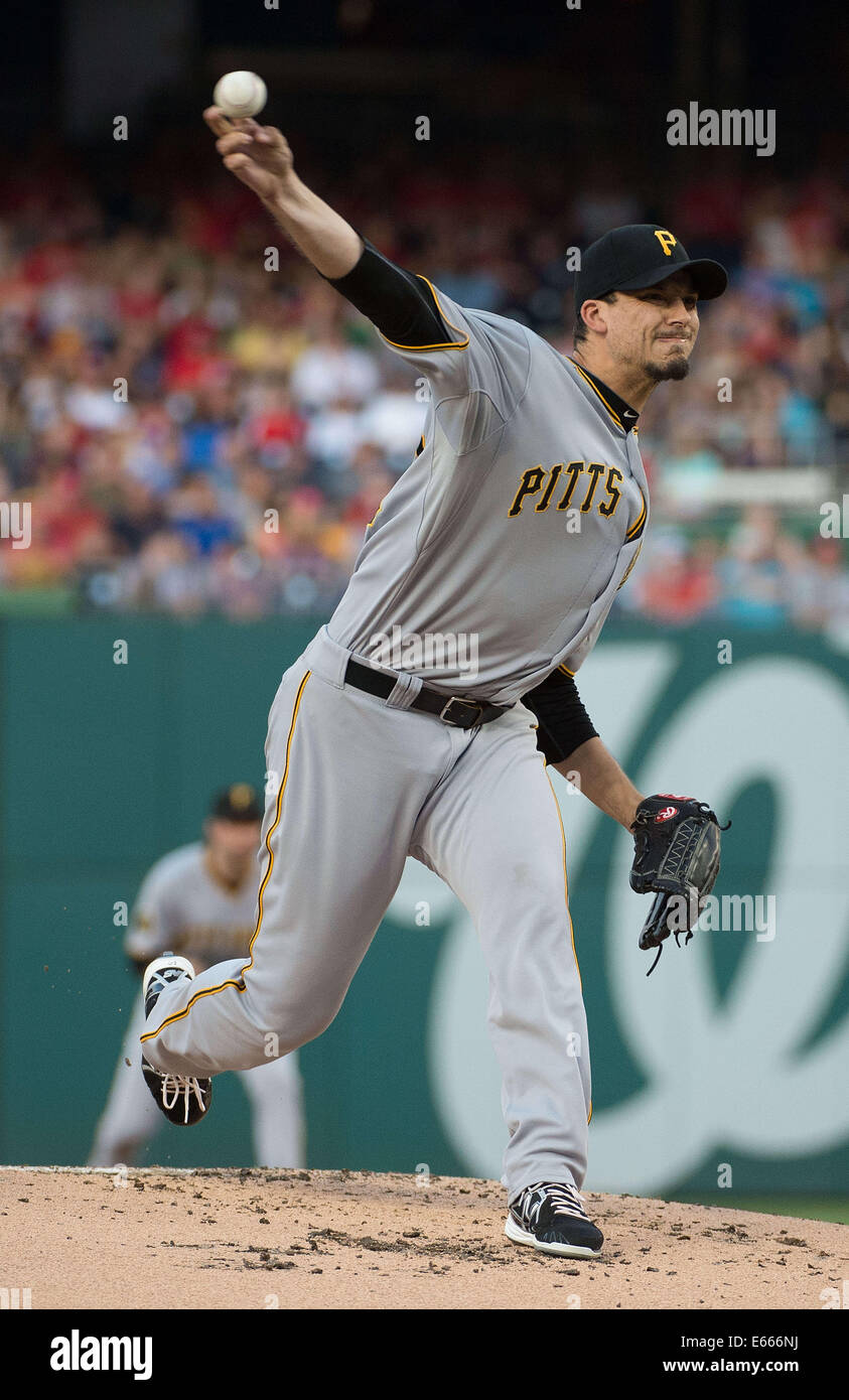 Washington, DC, USA. 15th Aug, 2014. Pittsburgh Pirates starting ...