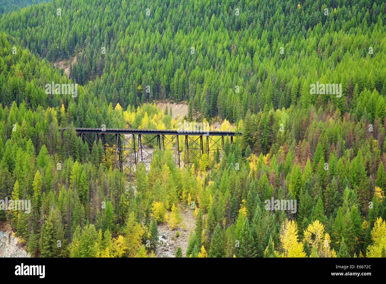 Goat Lick railroad trestle near Glacier National Park Stock Photo - Alamy