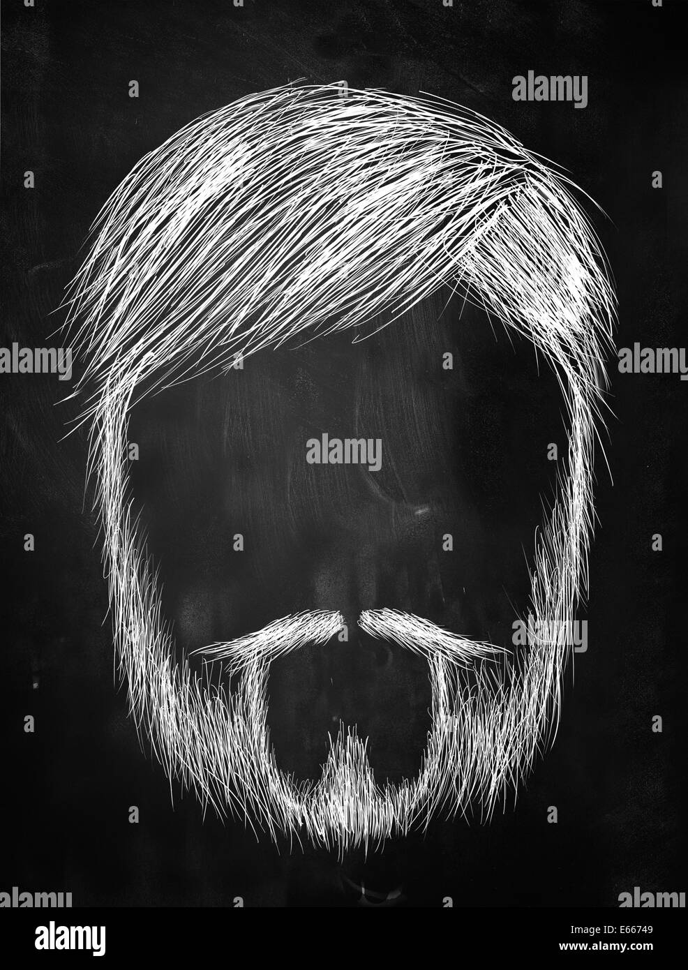 Old man with Beard sketch on blackboard Drawing Art Stock Photo - Alamy