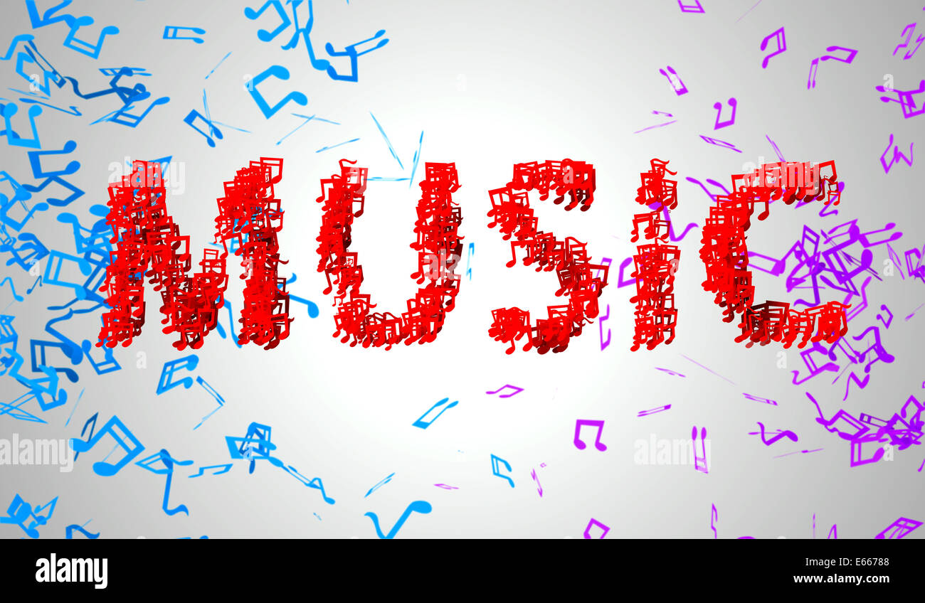 Red Music Musical Note Particles 3D Art Paper Stock Photo - Alamy