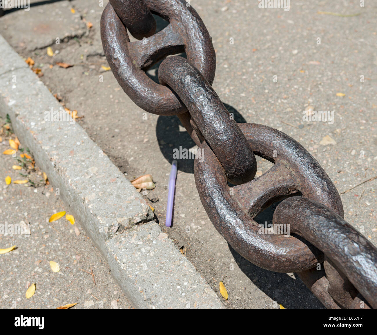 The closeup of ancient rusty anchor chain of very big size Stock Photo ...
