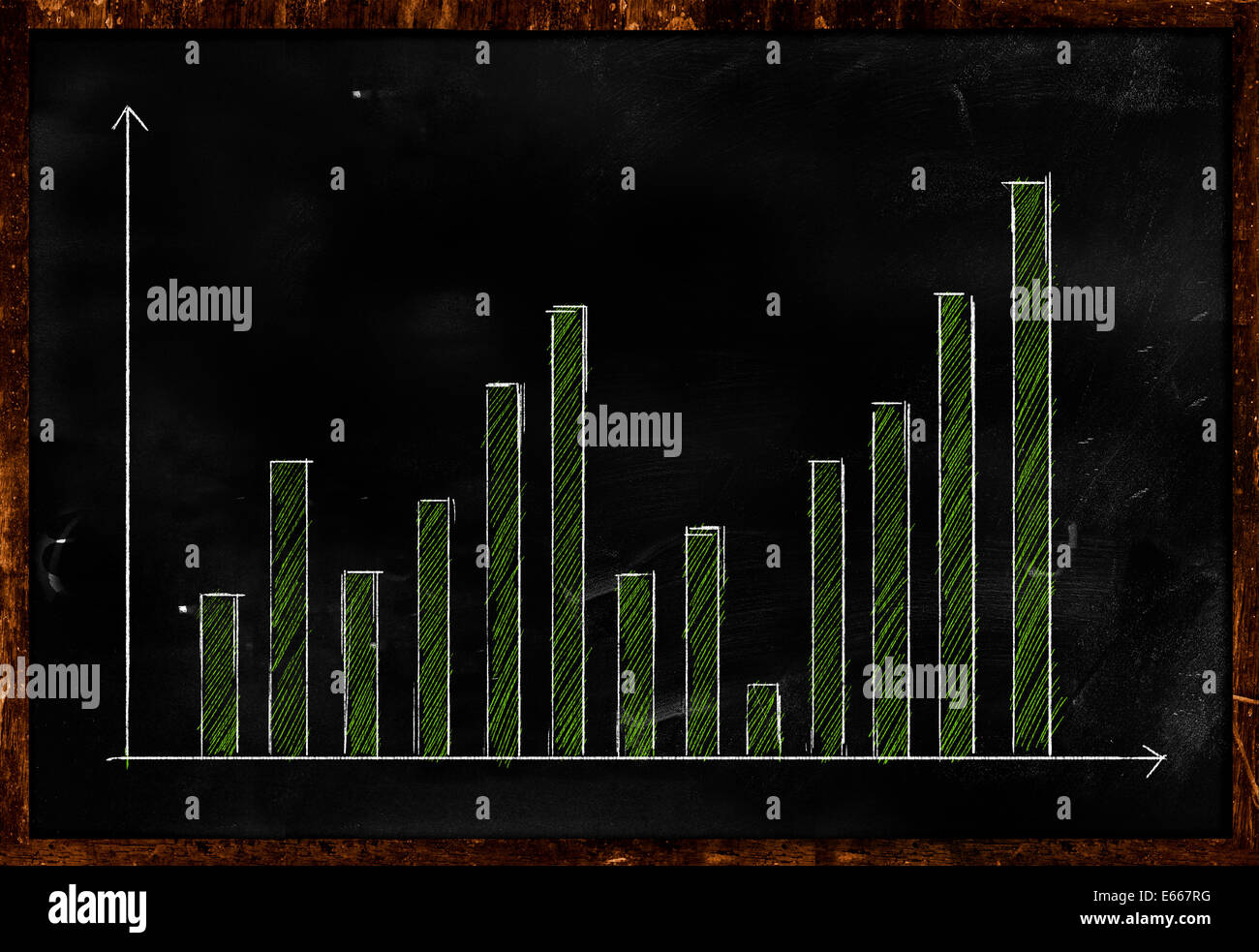 Data Statistic Green on Blackboard Sketch Drawing Stock Photo - Alamy
