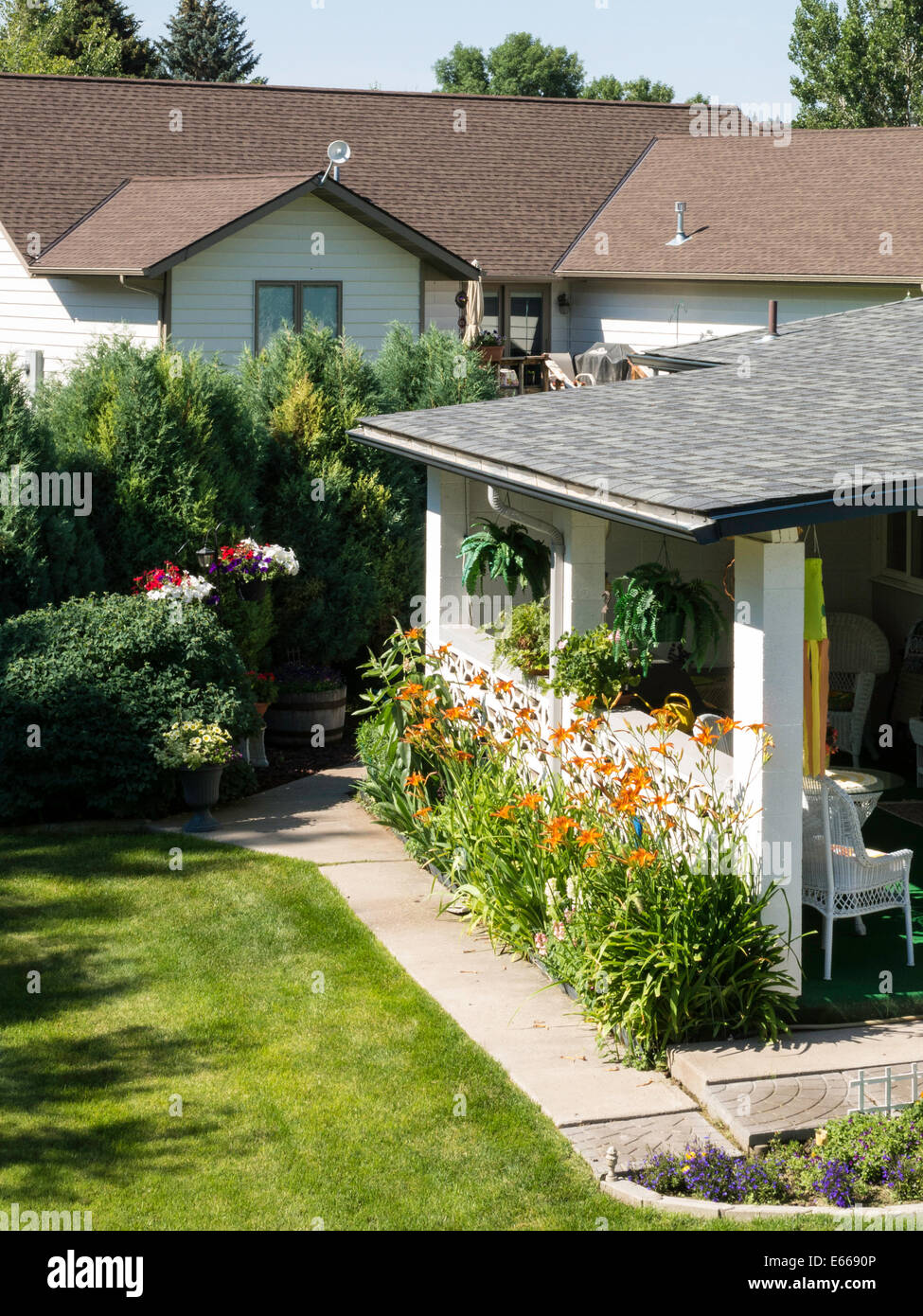 Backyards in Residential Middle Class Neighborhood, USA Stock Photo - Alamy