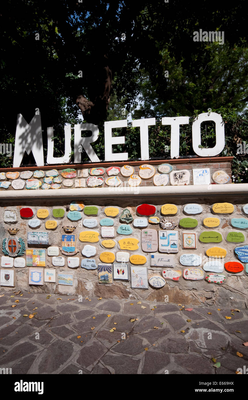 Italy, Liguria, Alassio, Signs on the Wall Il Muretto Stock Photo - Alamy