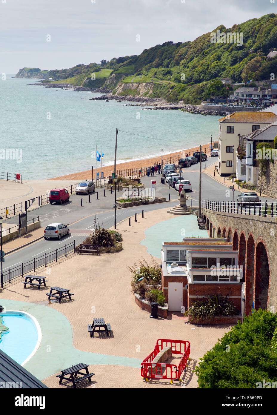 Ventnor town Isle of Wight by the sea on south coast of the island ...