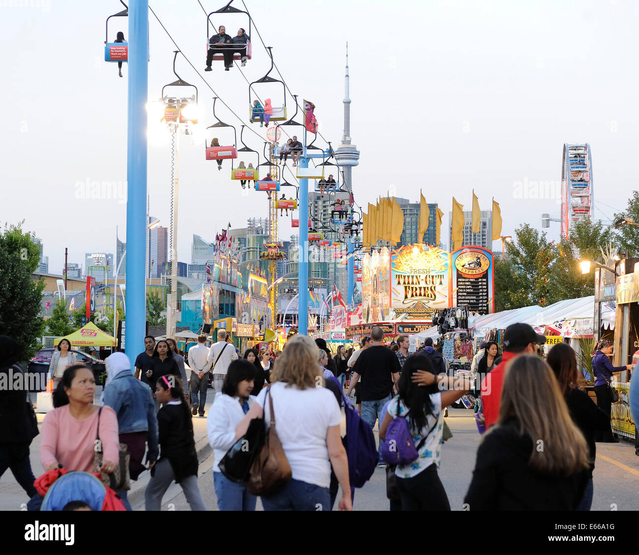 Toronto, Canada. 15th August 2014. Later afternoon view of the CNE ...
