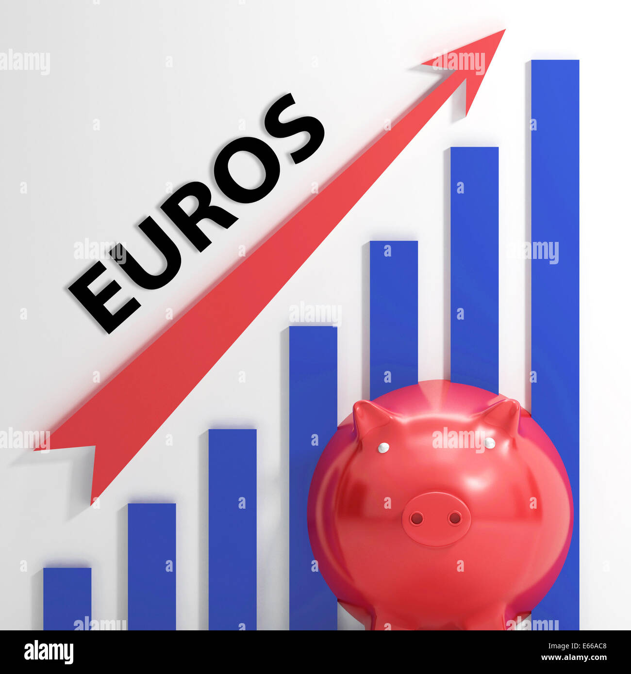 Euros Graph Showing Rising European Currency Value Stock Photo - Alamy