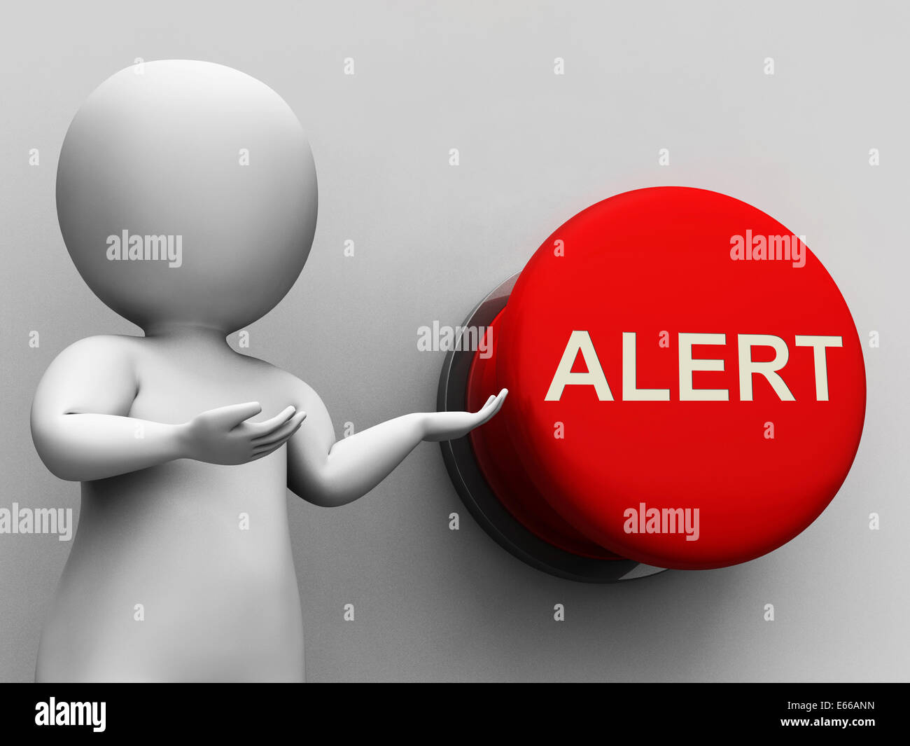 Alert Button Showing Warning Hazard Or Notice Stock Photo - Alamy