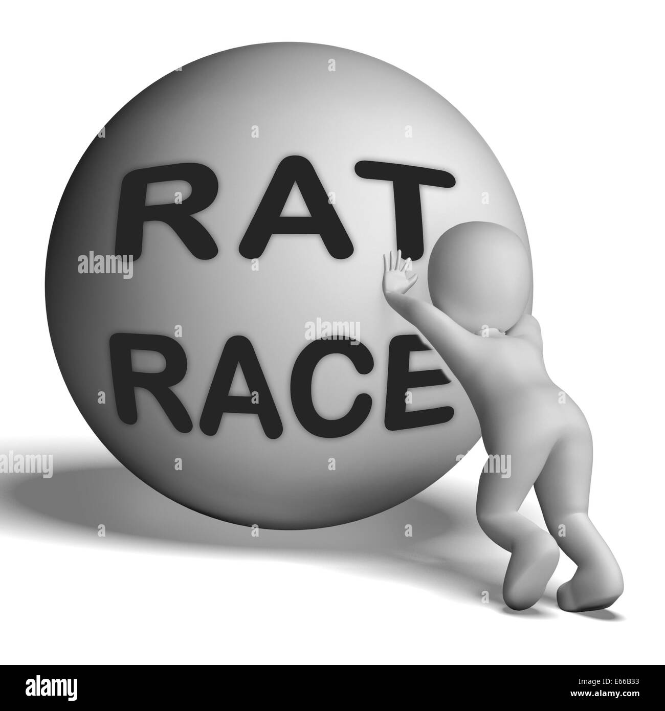 Rat Race Uphill Character Showing Hectic Work Competition Stock Photo ...