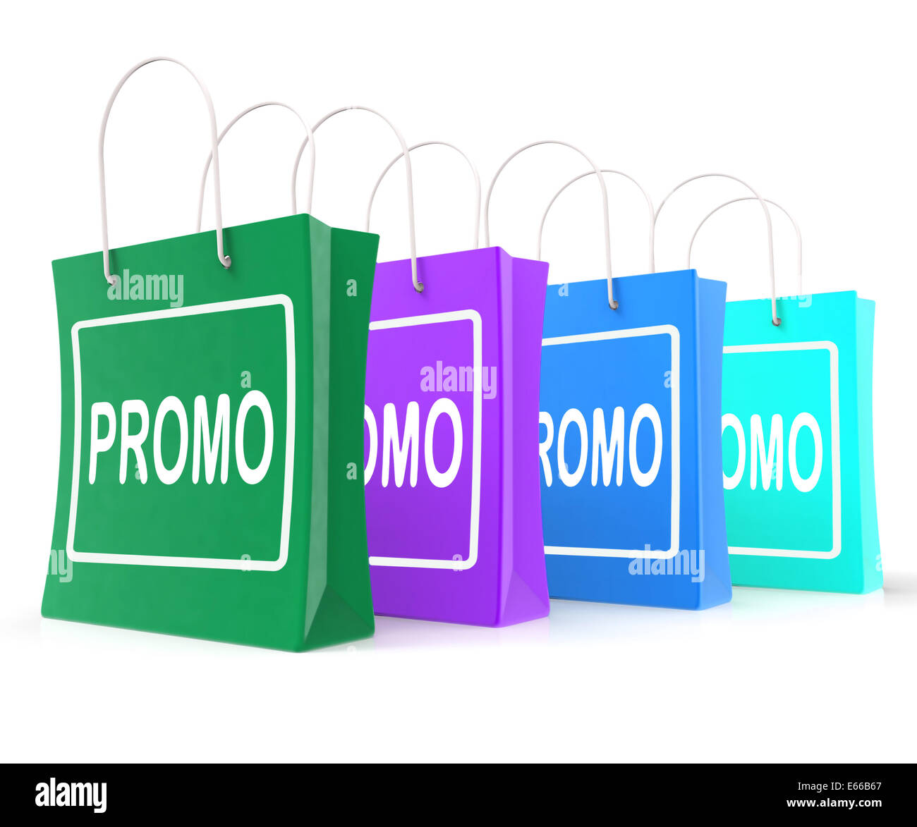 Promo Shopping Bags Showing Discount Reduction Or Save Stock Photo - Alamy