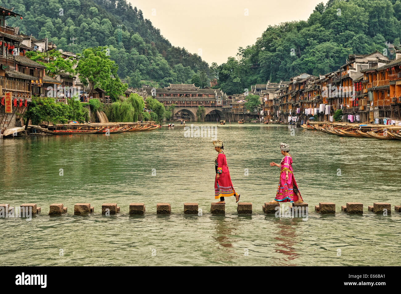 Fenghuang stepping stone bridge Stock Photo - Alamy
