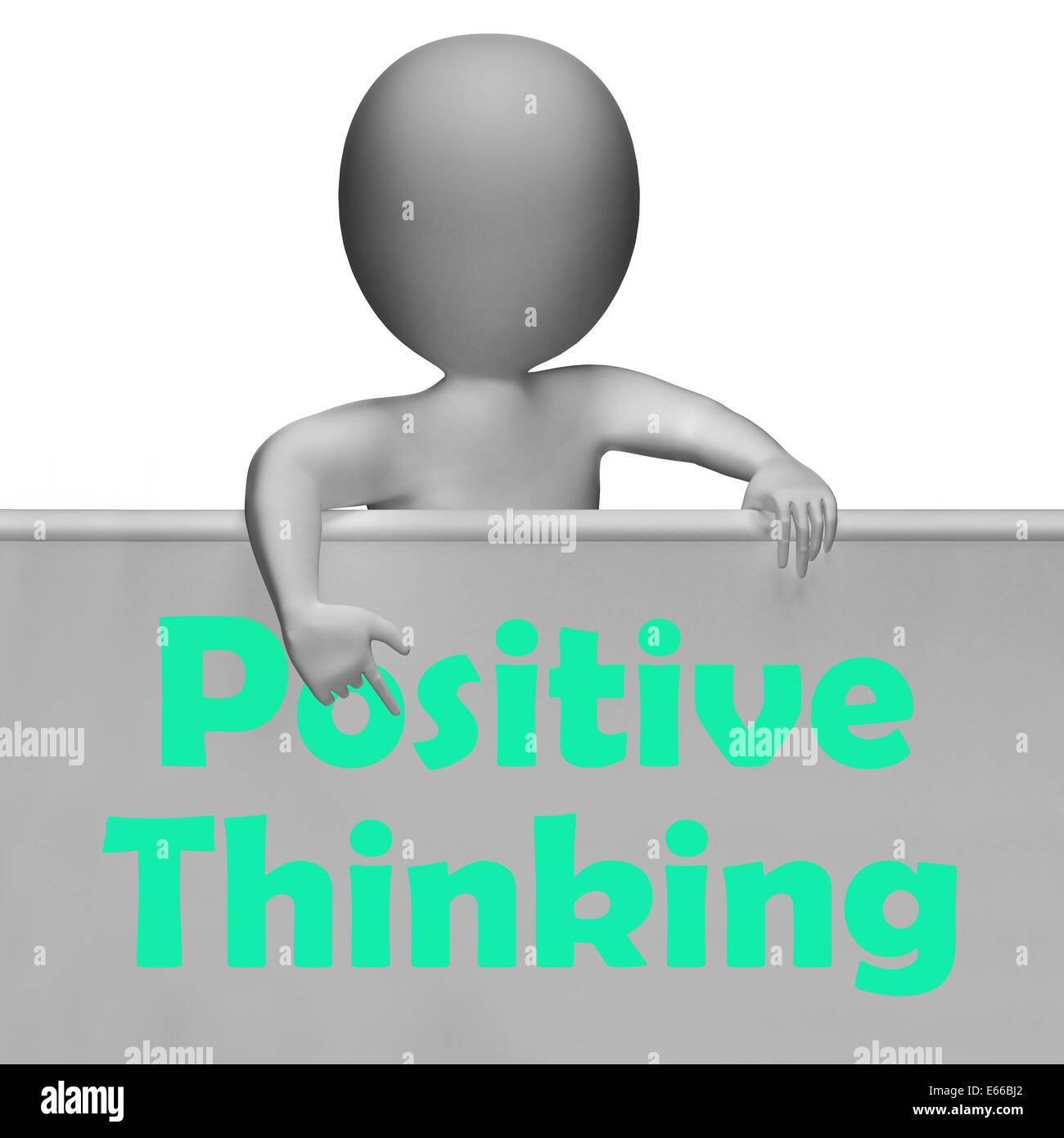 Positive Thinking Sign Showing Optimistic And Good Thoughts Stock Photo ...