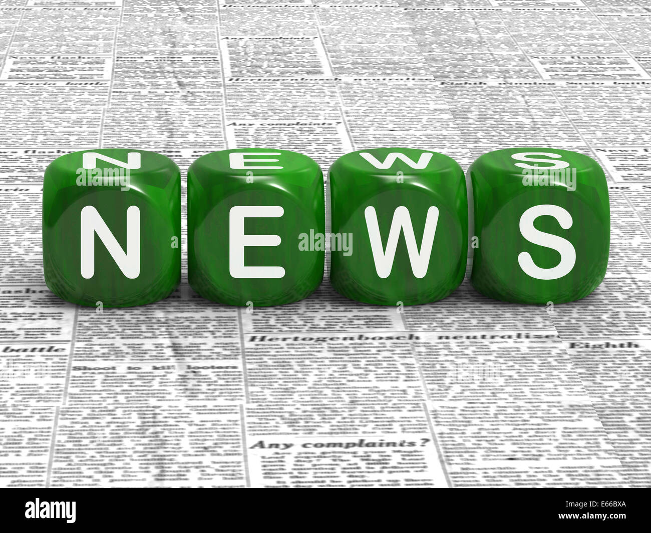 News Dice Showing Coverage Of Current Events Stock Photo - Alamy