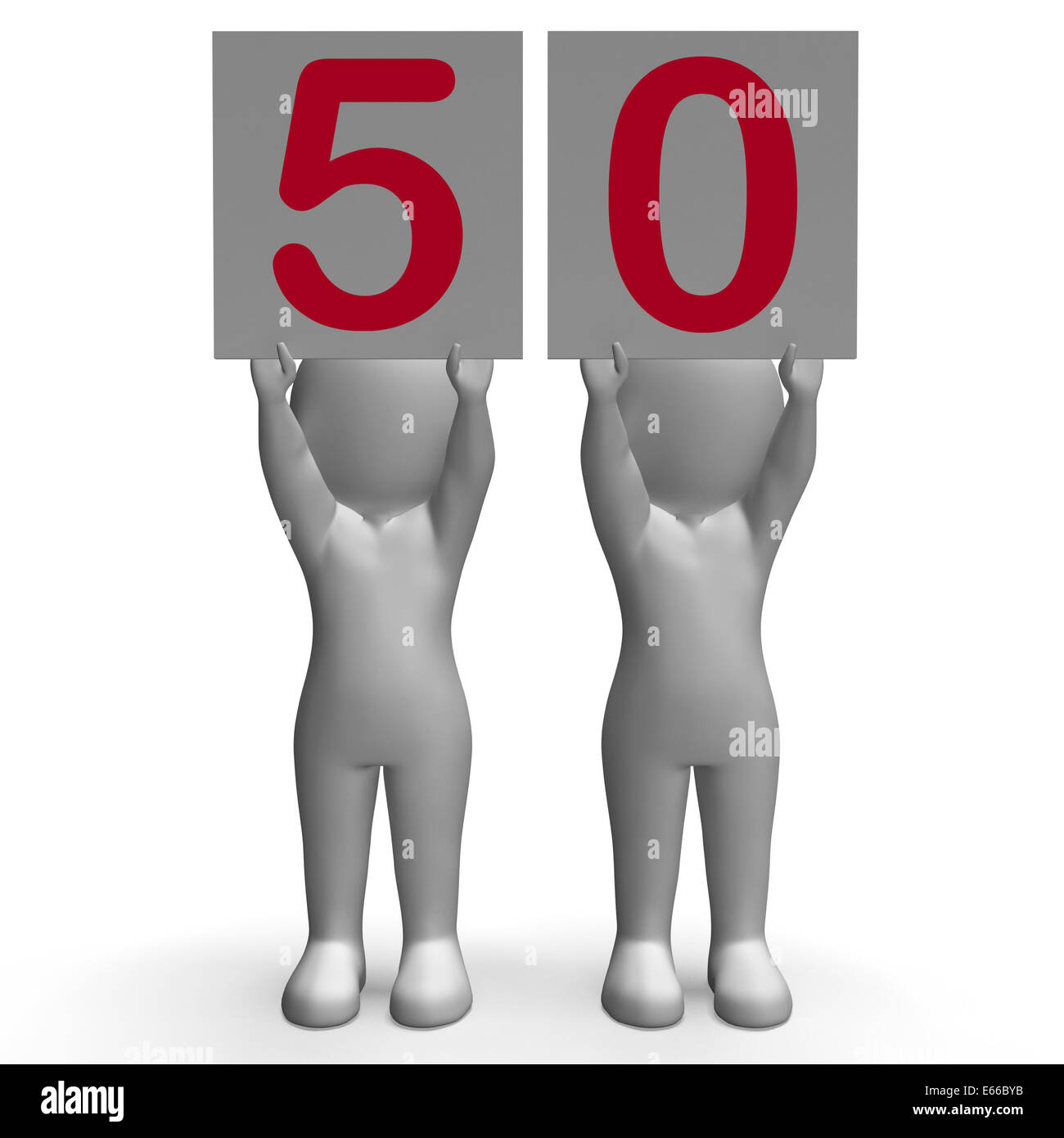 Fifty Banners Meaning Anniversary Celebration Or Birthday Stock Photo ...