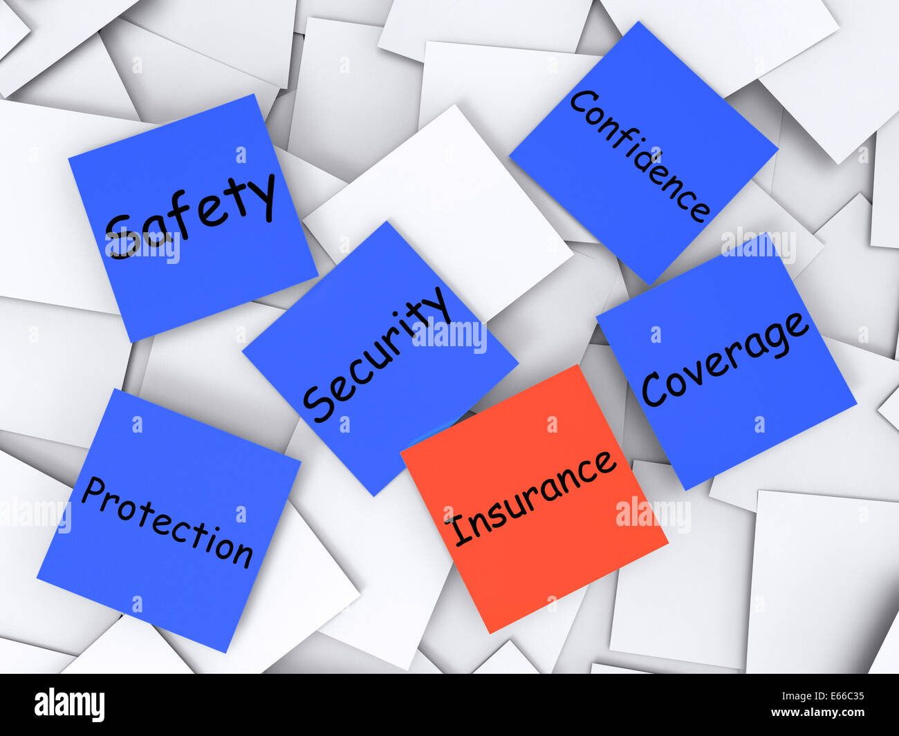 Insurance Post-It Note Showing Life And Assets Coverage Stock Photo - Alamy