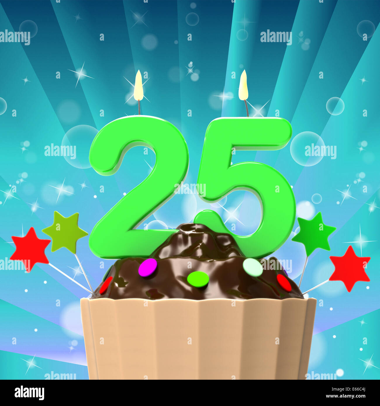 Twenty Five Candle On Cupcake Meaning Birth Anniversary Or Celebration ...