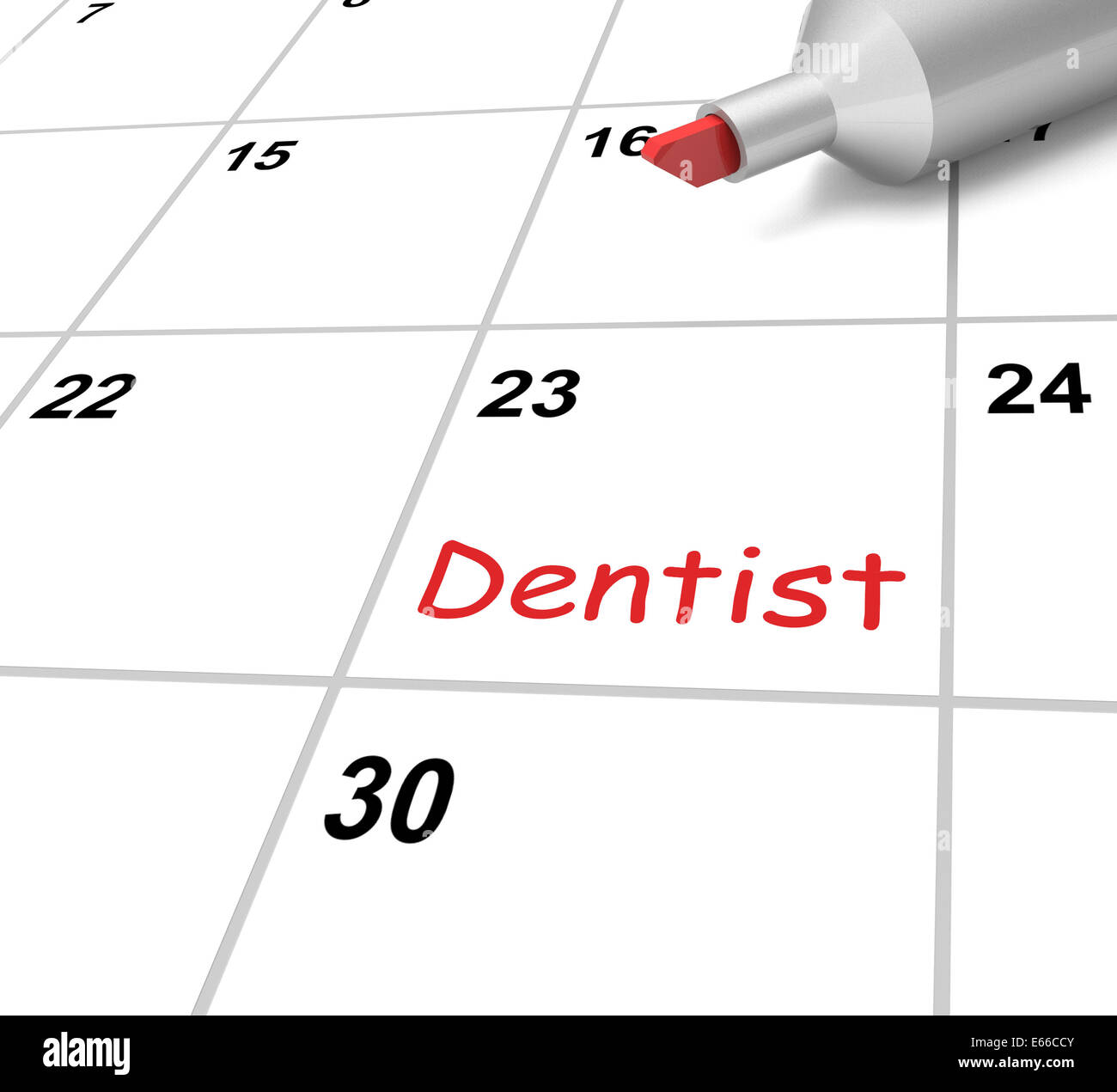 Dentist Calendar Meaning Dental And Teeth Checkup Stock Photo - Alamy