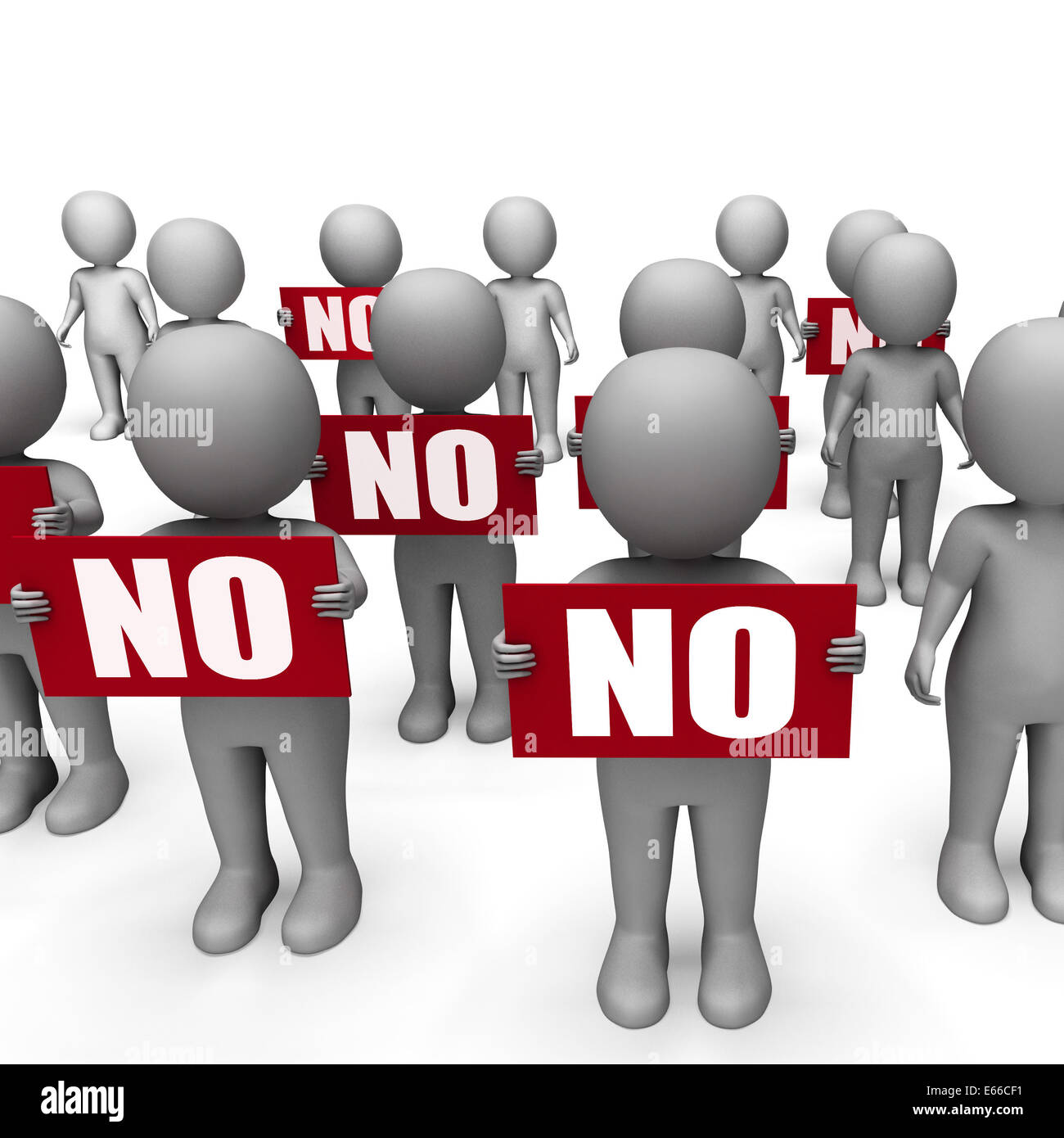Characters Holding No Signs Meaning Prohibition Restriction And ...