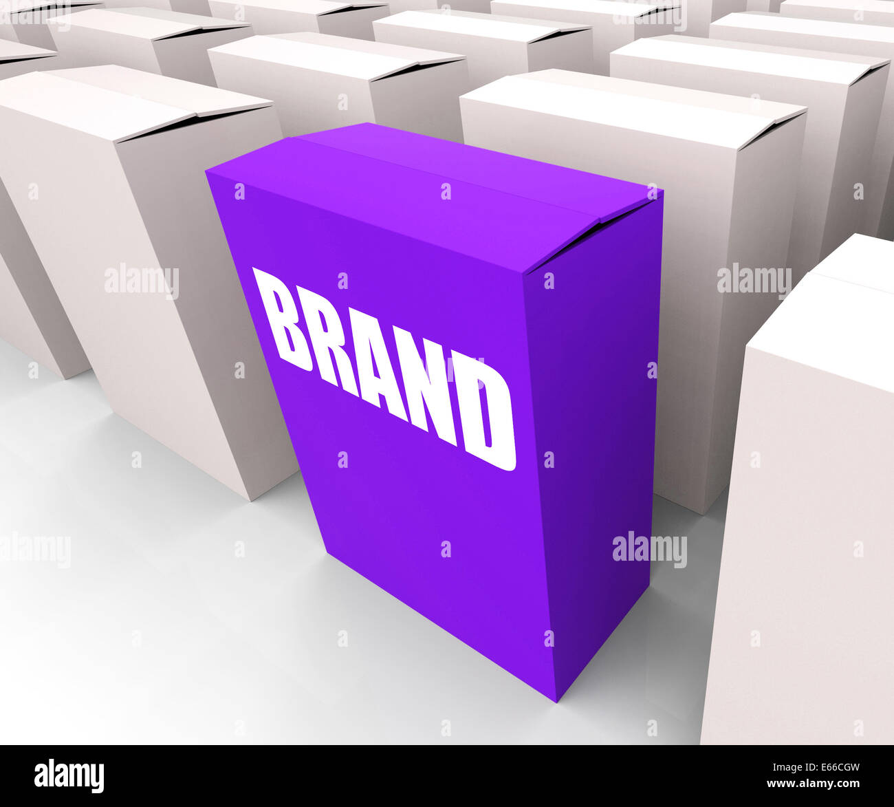 Brand Box Referring to Branding Marketing and Labels Stock Photo - Alamy