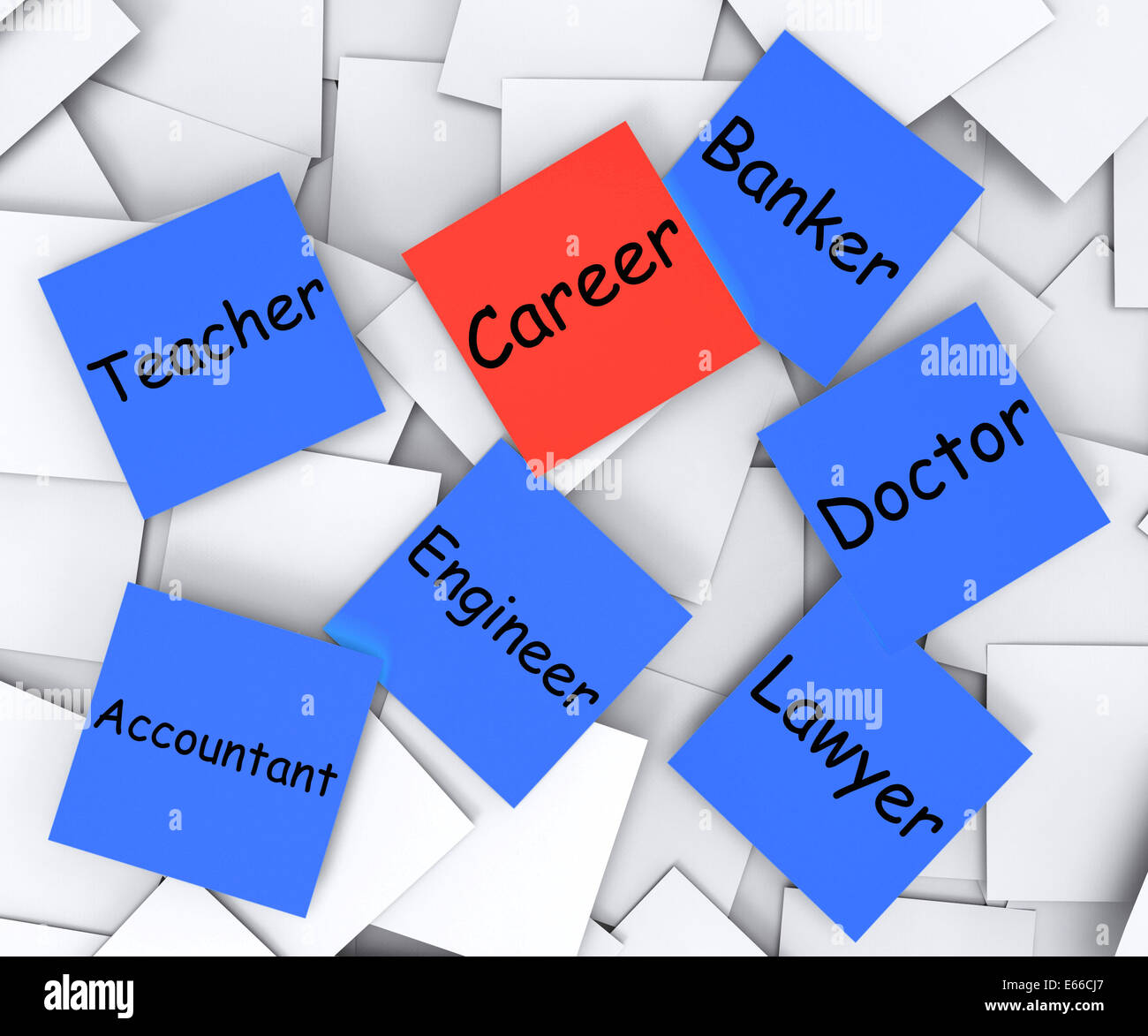 Career Post-It Note Showing Profession Or Line Of Work Stock Photo - Alamy