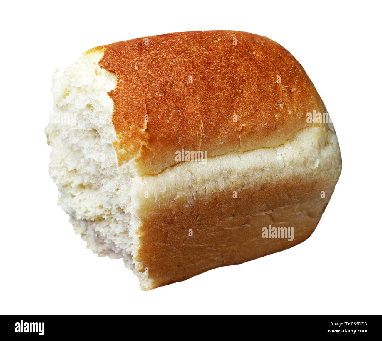 Broken half of white bread isolated on white Stock Photo - Alamy
