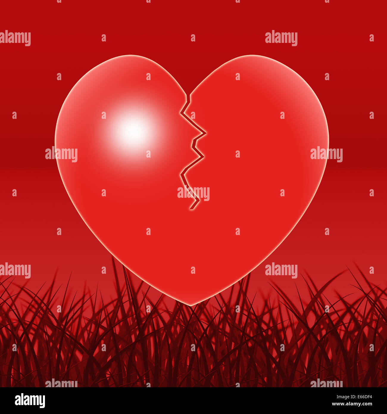 Broken Heart Showing Depression Loneliness And Sadness Stock Photo - Alamy