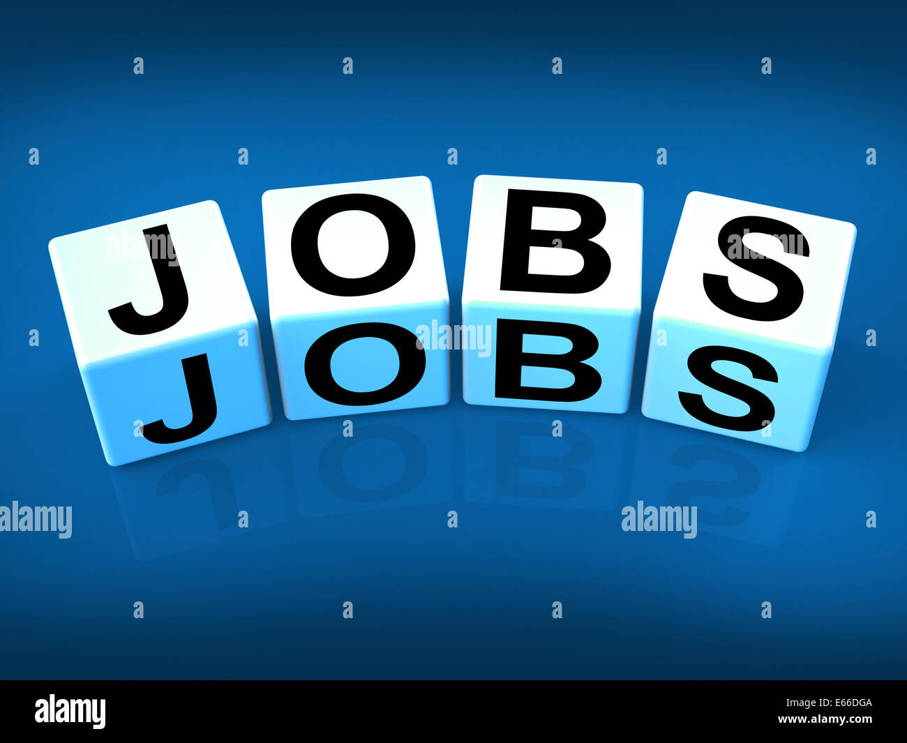 Jobs Blocks Meaning Employment Careers and Professions Stock Photo - Alamy