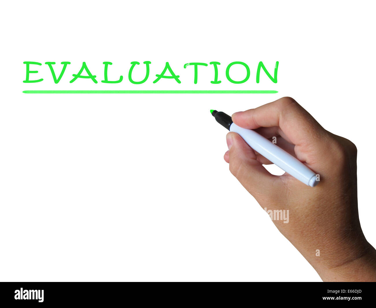 Evaluation Word Meaning Assess Interpret And Judge Stock Photo - Alamy