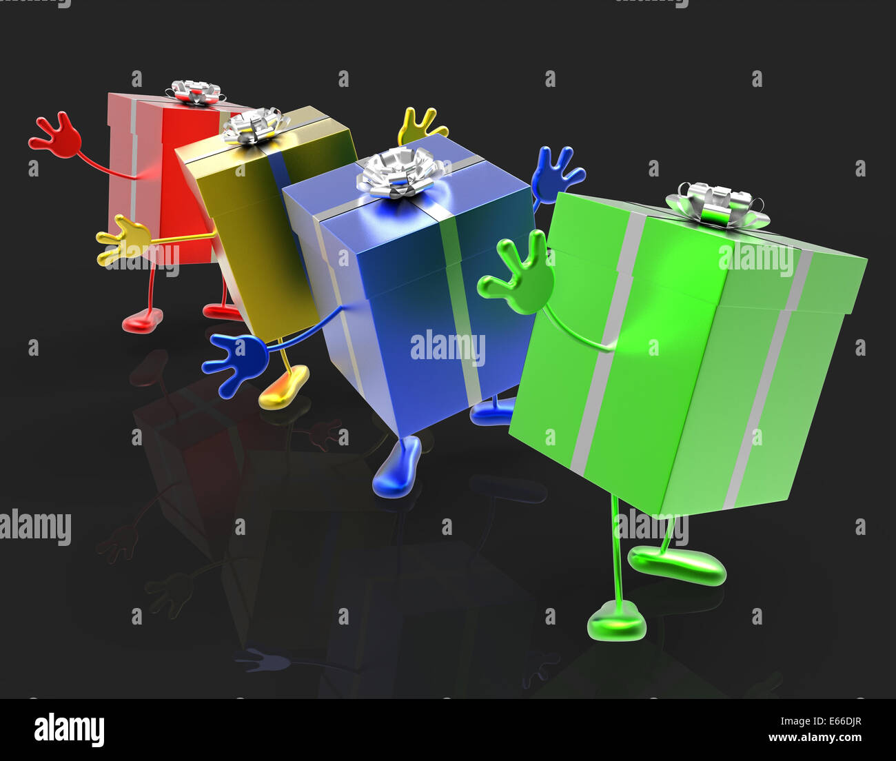 Presents Showing Giving Gifts Birthday Or Christmas Stock Photo - Alamy