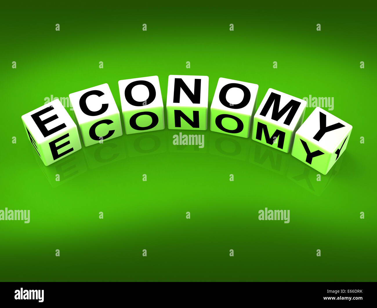 Economy Blocks Showing Monetary and Economic Predictions Stock Photo ...