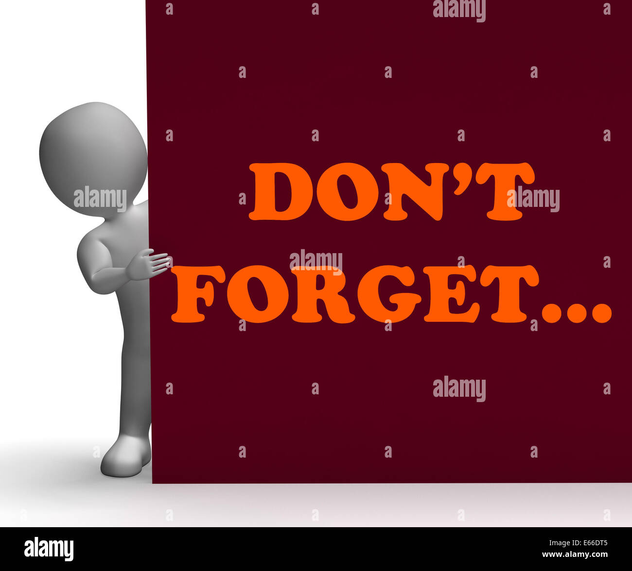 Dont forget sign hi-res stock photography and images - Alamy