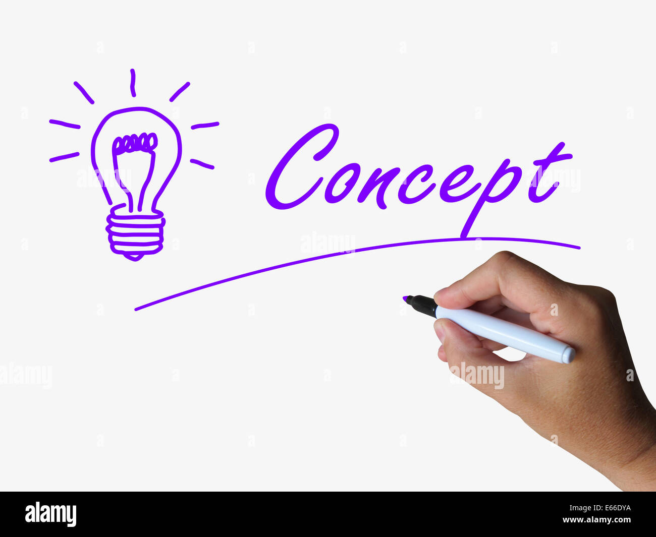 Concept and Lightbulb Showing Conception Ideas and thinking Stock Photo ...