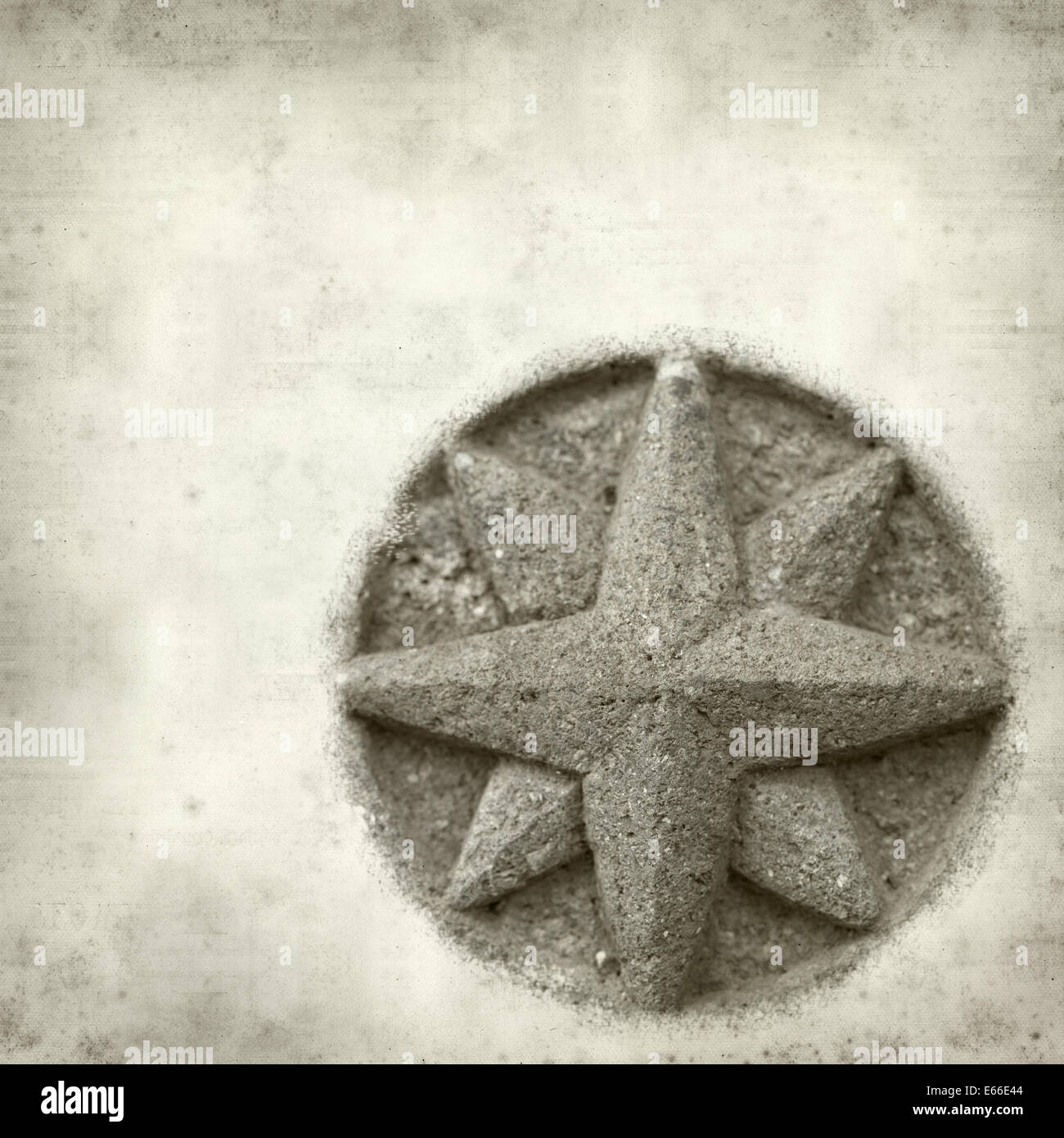 textured old paper background with compass stone relief Stock Photo - Alamy