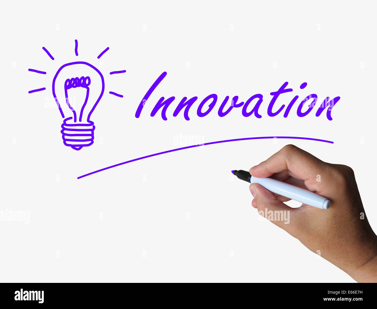Innovation and Lightbulb Showing Ideas Creativity and Imagination Stock ...