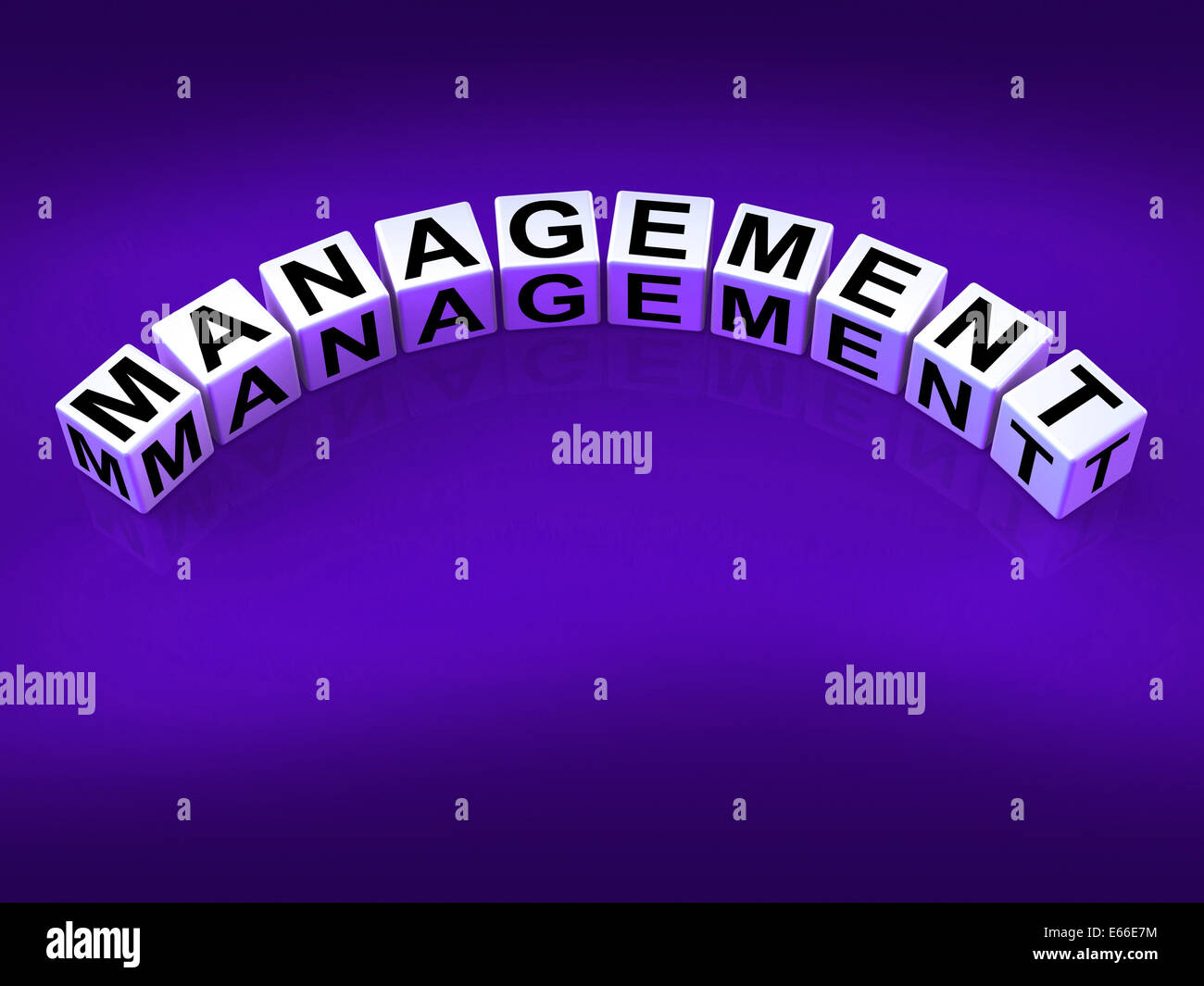 Management Dice Meaning Running Of Business And Executives Stock Photo ...