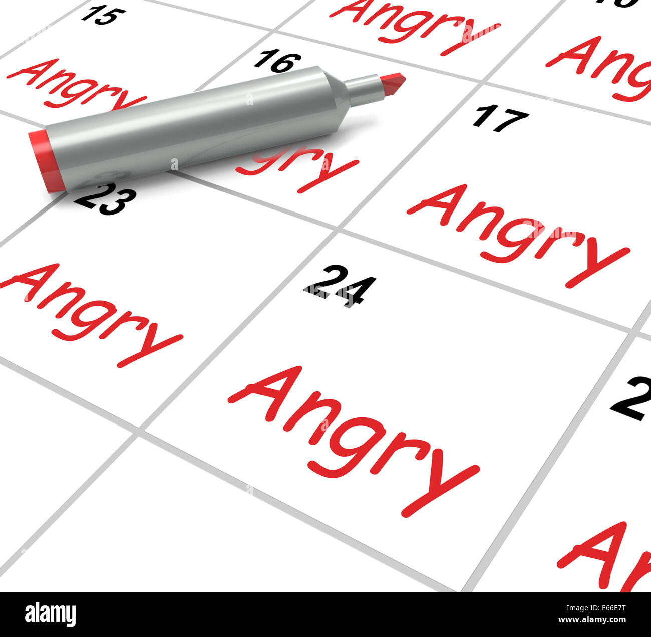 Angry Calendar Meaning Fury Rage And Resentment Stock Photo - Alamy