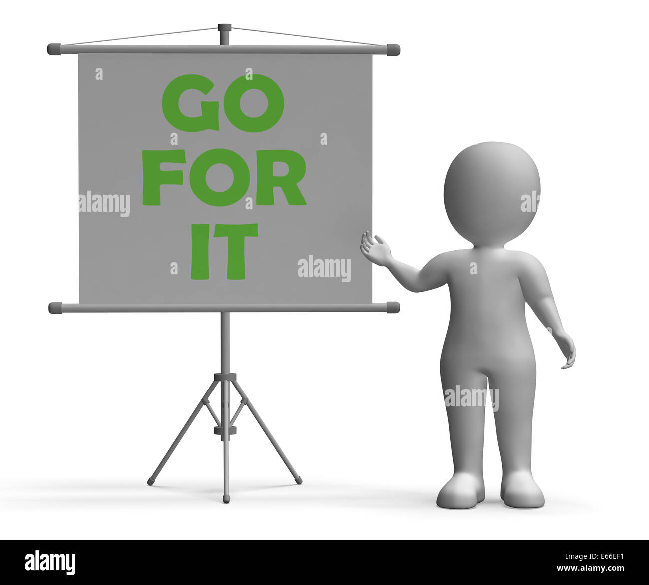 Go For It Board Means Motivation Positivity And Encouragement Stock ...