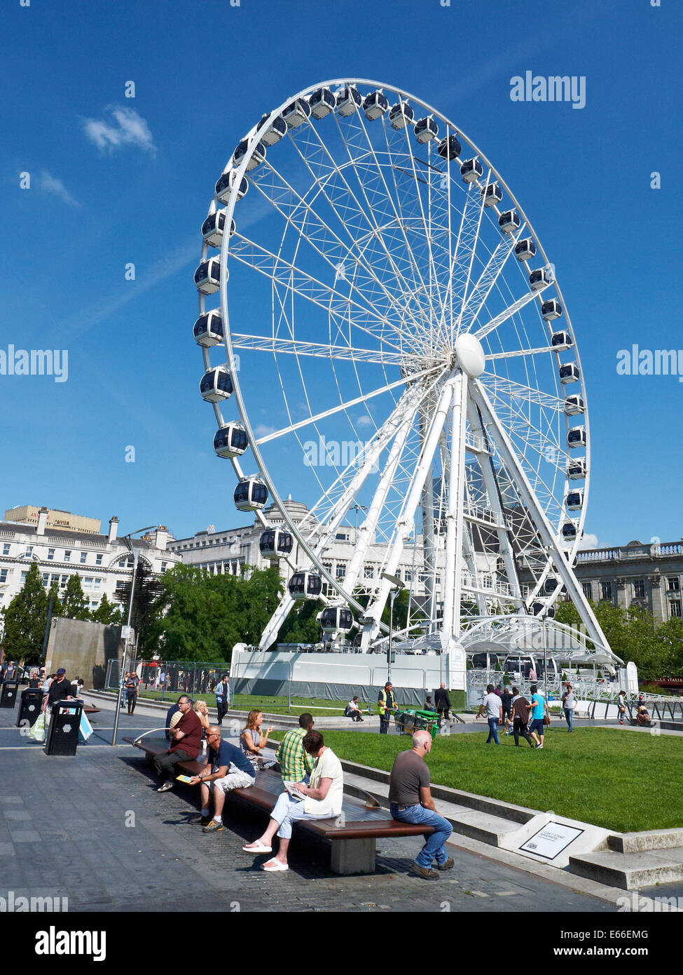 The wheel of Manchester Piccadilly gardens UK Stock Photo - Alamy