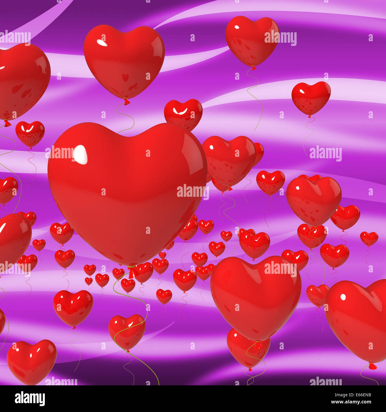 Heart Balloons On Background Meaning Passionate Marriage Or Beautiful ...