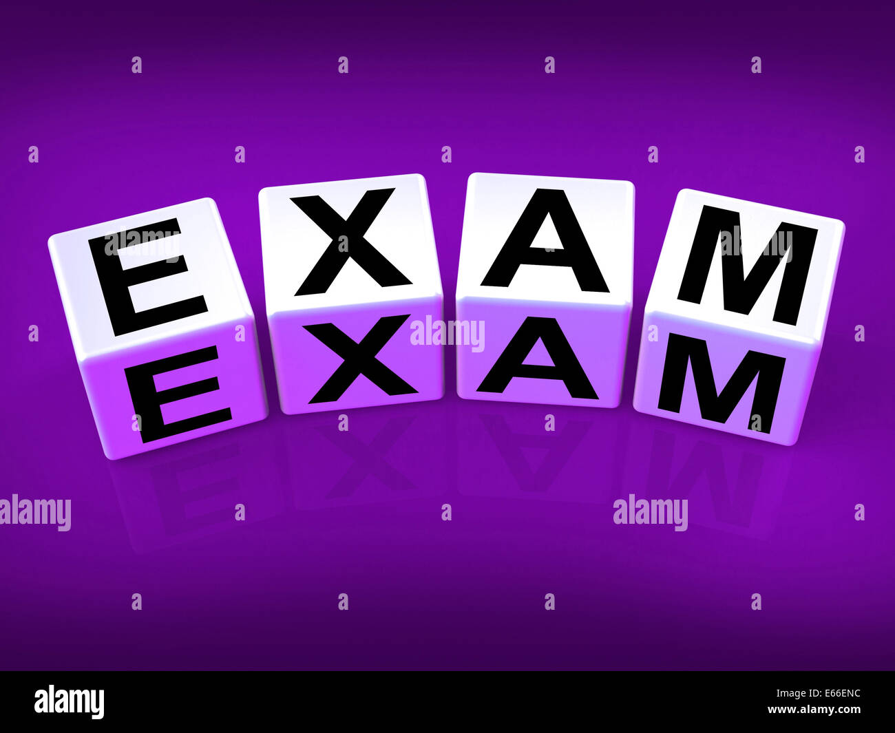 Exam Blocks Showing Examination Review and Assessment Stock Photo - Alamy
